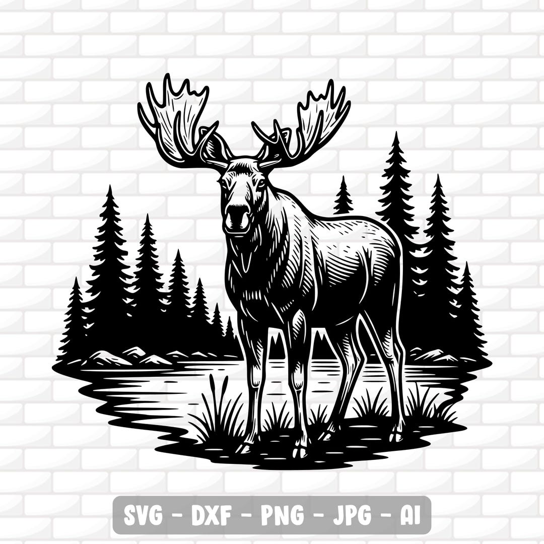 Moose SVG | Hunting Clipart | Moose Cutting Board PNG | Silhouette ...