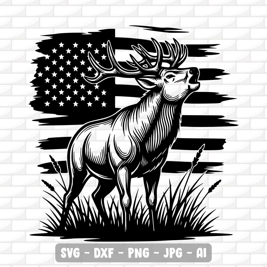 US Buck SVG | Deer Hunting Png | Stag Clipart | Dad Tshirt Design ...