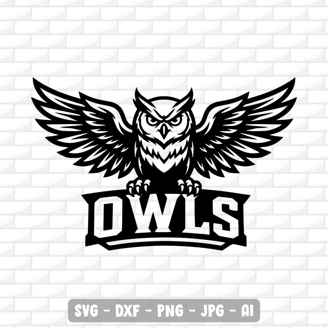 Owls Sports Team Logo Svg | Owls Mascot Png | Baseball, Basketball ...