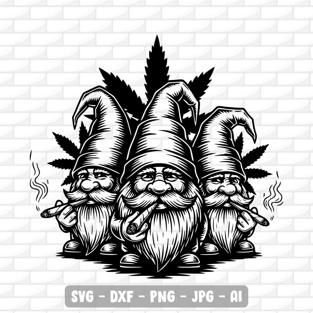 Smoking Gnomes Svg | Weed Gnomes Clipart | 420 Gnome Smoking Cut File ...