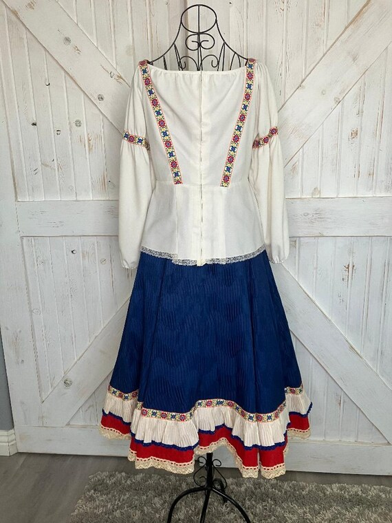60's Vintage Cleopatra Broumand Dirndl White Red Blue… - Gem