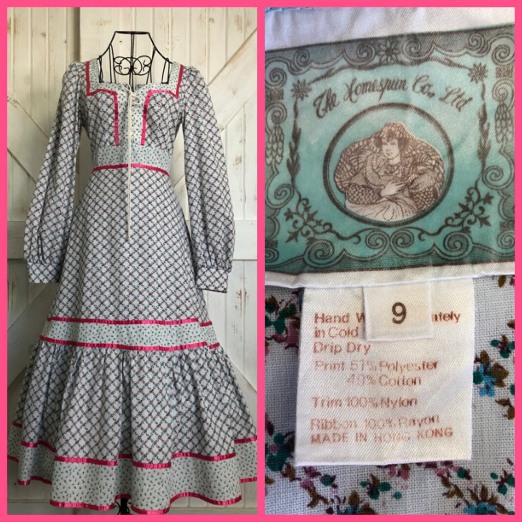 RARE 70's Vintage Homespun Co. LTD Label Gunne Sax Style RARE 70's Vintage Homespun Co. LTD Label Gunne Sax Style