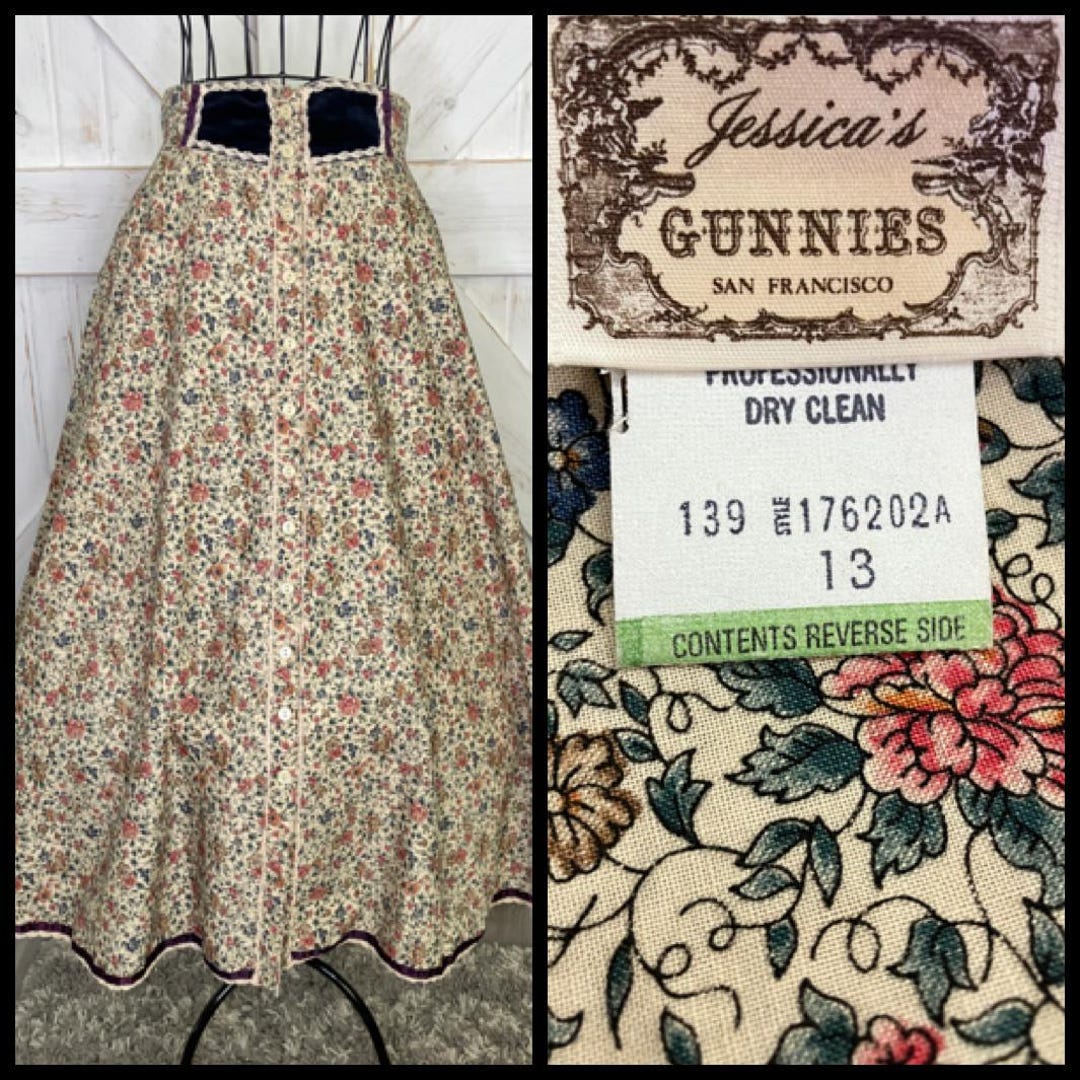 70's Vintage Gunne Sax Jessica's Gunnies Blue Velvet Pink Beige Purple ...