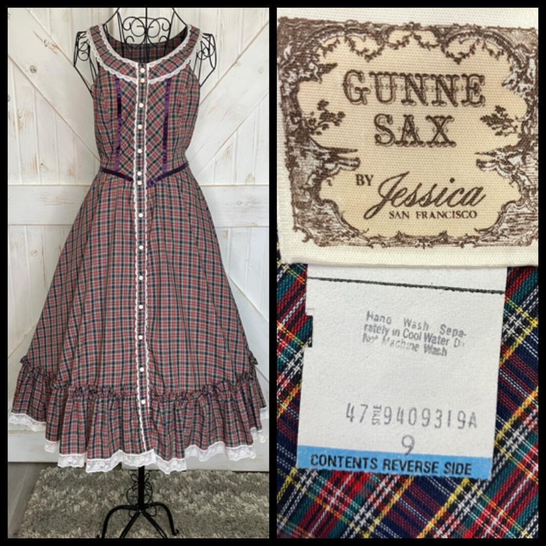 70's Vintage Gunne Sax Red Blue Green Yellow White Purple Tartan Plaid ...
