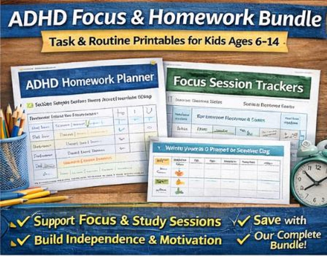 ADHD Focus & Homework System Bundle - Etsy