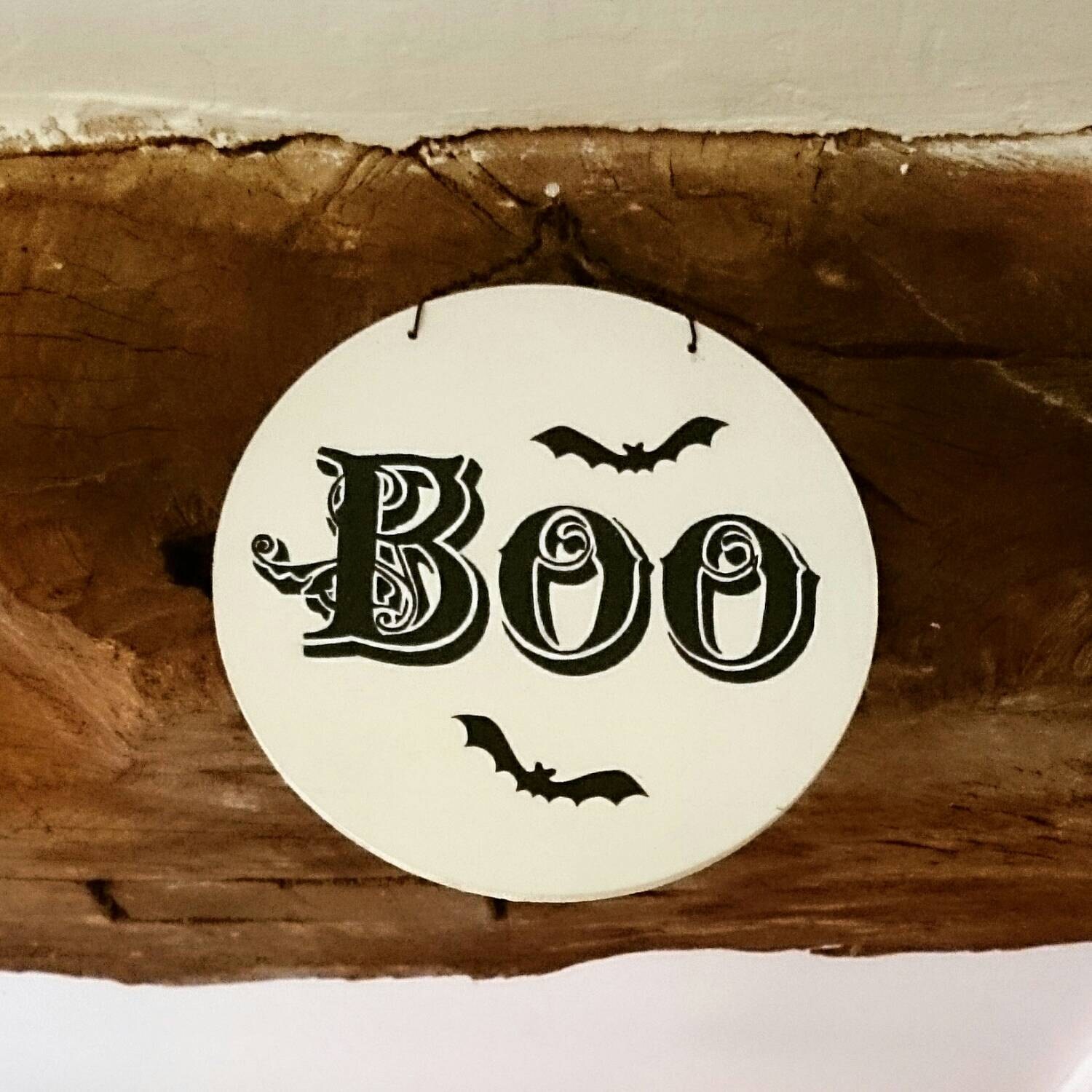 BOO Halloween Wooden Painted Hanging Sign Halloween Party | Etsy