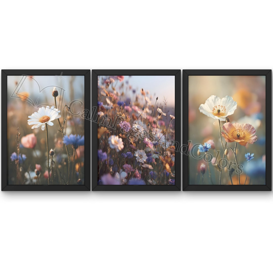 Wildflower Poster Set (3 Designs + Bonus) | Digital Download | Macro ...