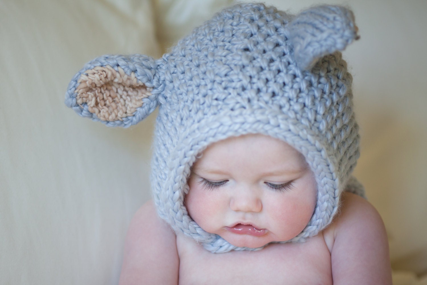 Lamb Hat Pattern, Baby Bonnet Knitting Pattern, Baby Bonnet Lamb ...