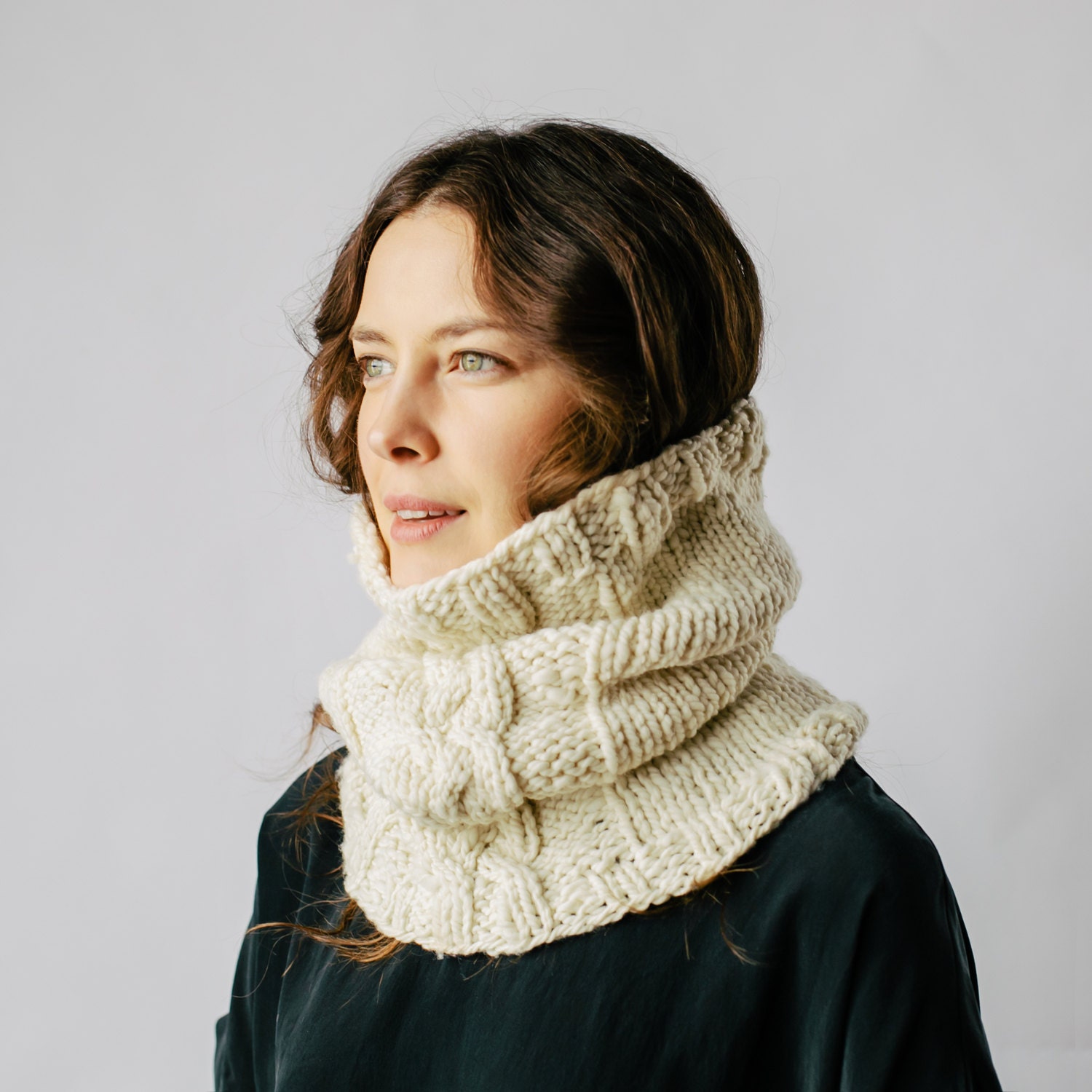 KNITTING PATTERN PDF- Cabled Cowl Pattern, Bulky Cowl Pattern, Infinity ...