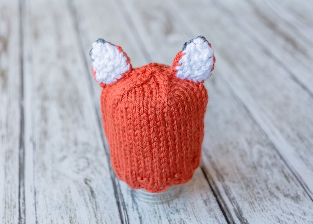 PDF Knitting Pattern-- Toddler Fox Hat Pattern, Baby Fox Hat Pattern ...