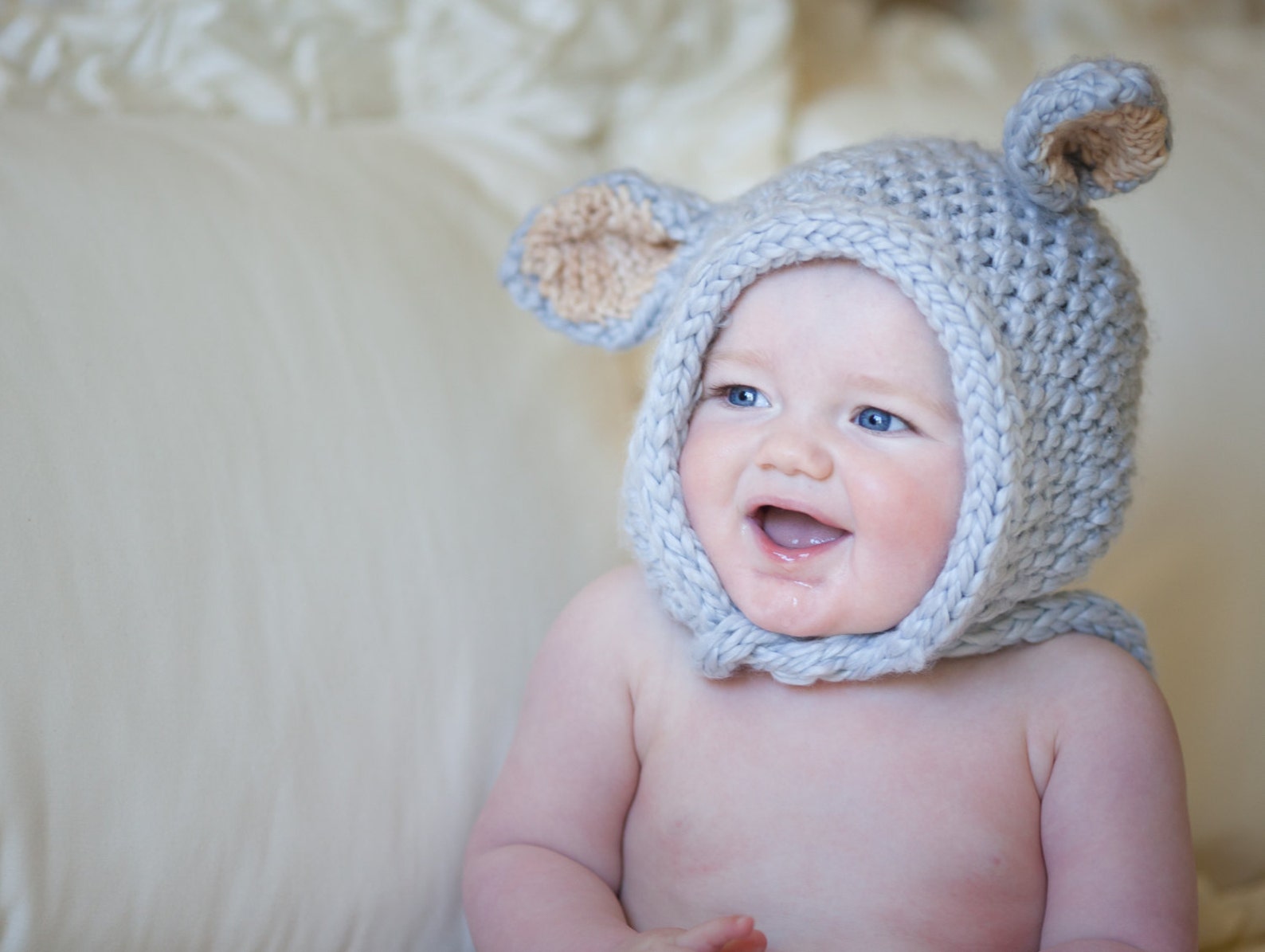 Lamb Hat Pattern, Baby Bonnet Knitting Pattern, Baby Bonnet Lamb ...