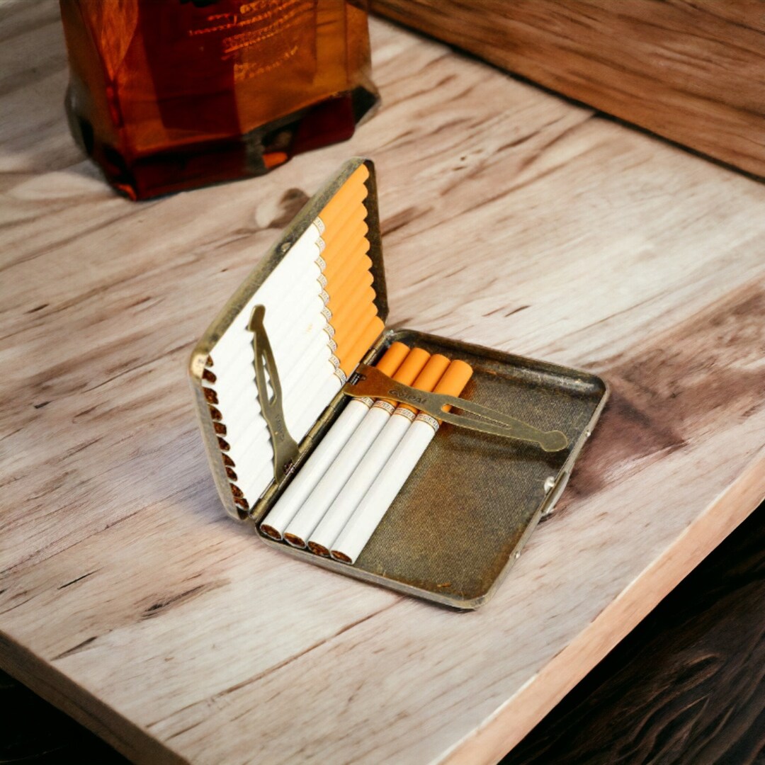 Cigarette Case Retro Metal Cigarette Box Double Sided Spring - Etsy