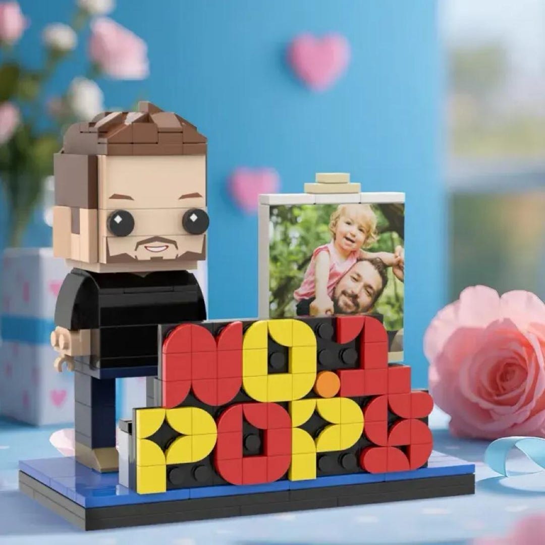 Personalized No.1 Pops Brick Set, Custom Dad Building Kit for Fathers ...