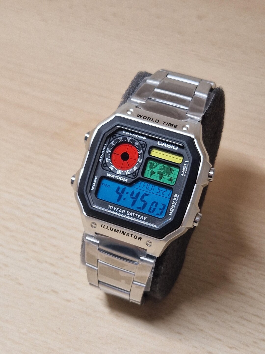 Multi Coloured Casio World Time Illuminator Royale AE-1200WHD Digital ...