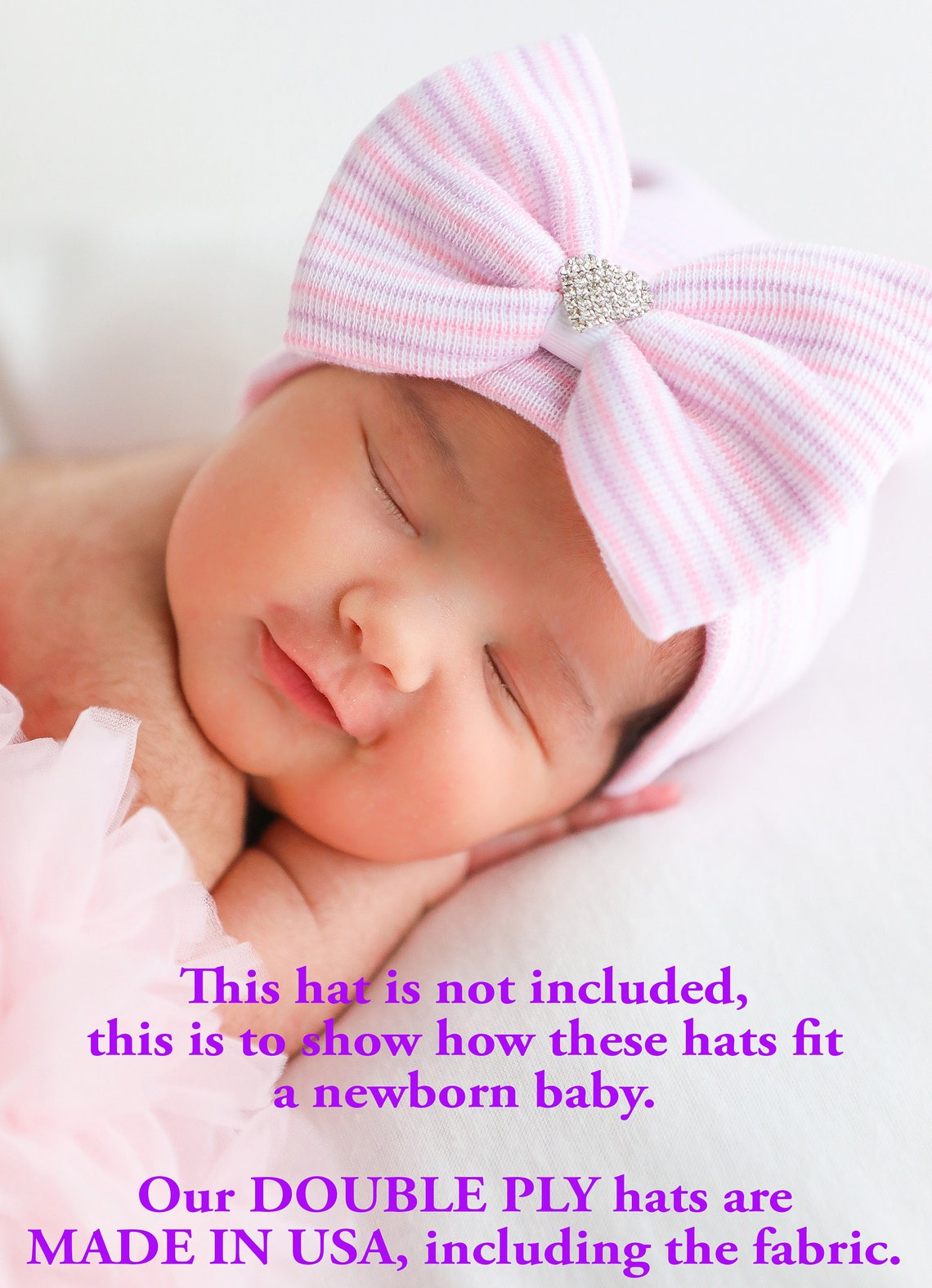 Newborn Hospital Hat White With a Pearl and Rhinestone - Etsy