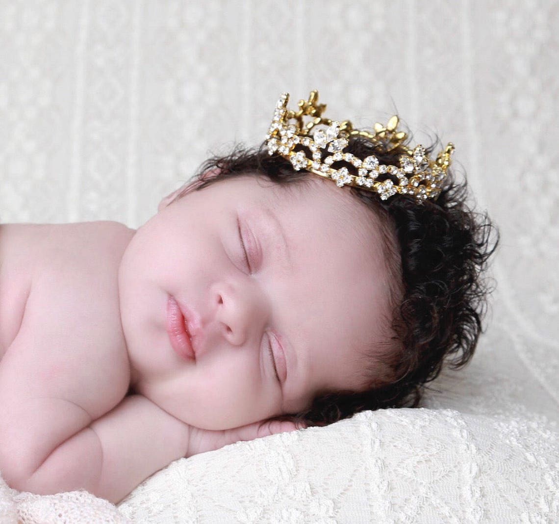 GOLD Rhinestone Baby Crown for Newborn or Maternity Baby - Etsy