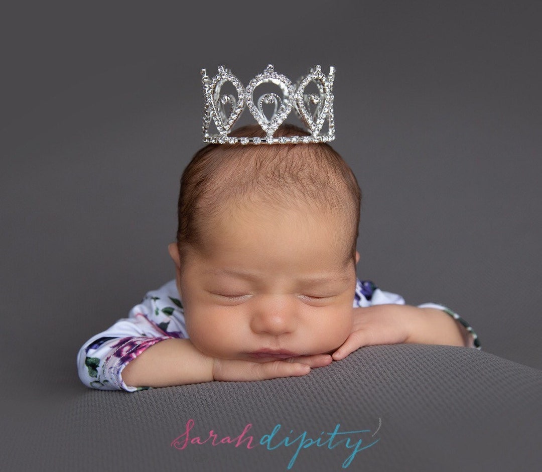 SILVER Rhinestone Crown for Newborn, Toddler, Preteen or Use for ...