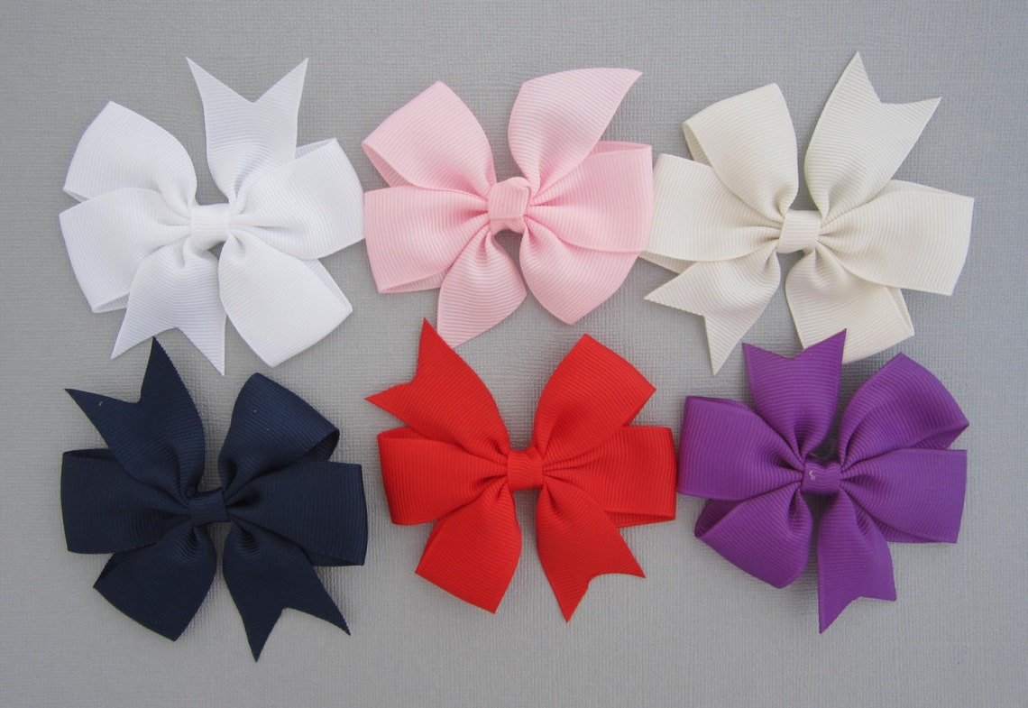 Ribbon Bow on Soft Stretch Elastic With a Rhinestone Center | Etsy