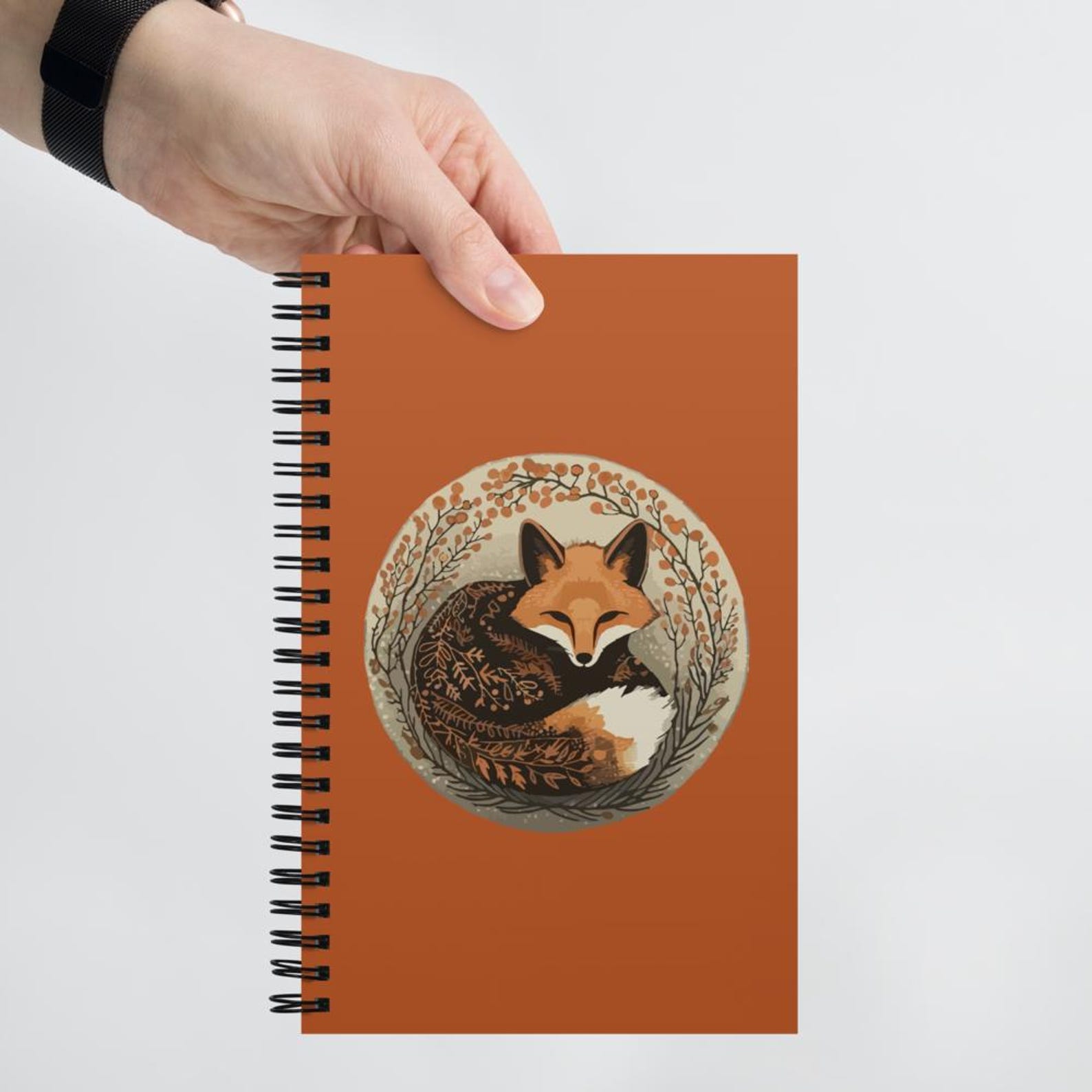 Nestled Fox Spiral Notebook, Cute, Rustic, Nature Lover, Fox Notebook ...