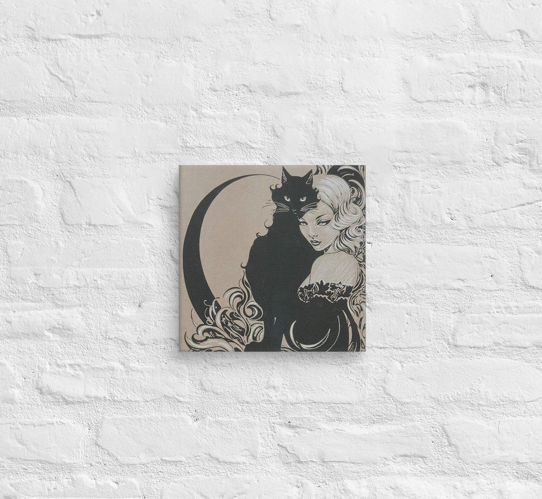 Familiar II Drawing, Inktober Drawing, Reproduction on Canvas - Etsy