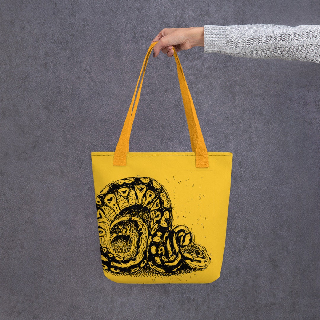 Snake Tote Bag, Snake Drawing, Art Tote, Reusable Bag - Etsy