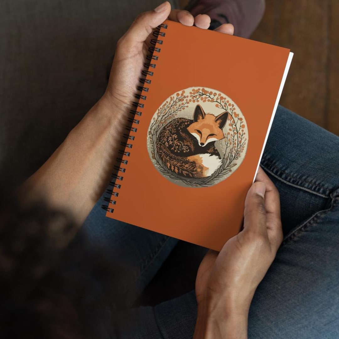 Nestled Fox Spiral Notebook, Cute, Rustic, Nature Lover, Fox Notebook ...