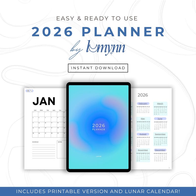 Lumynn Digital Weekly Planner 2026 | MINIMALIST Version - Etsy