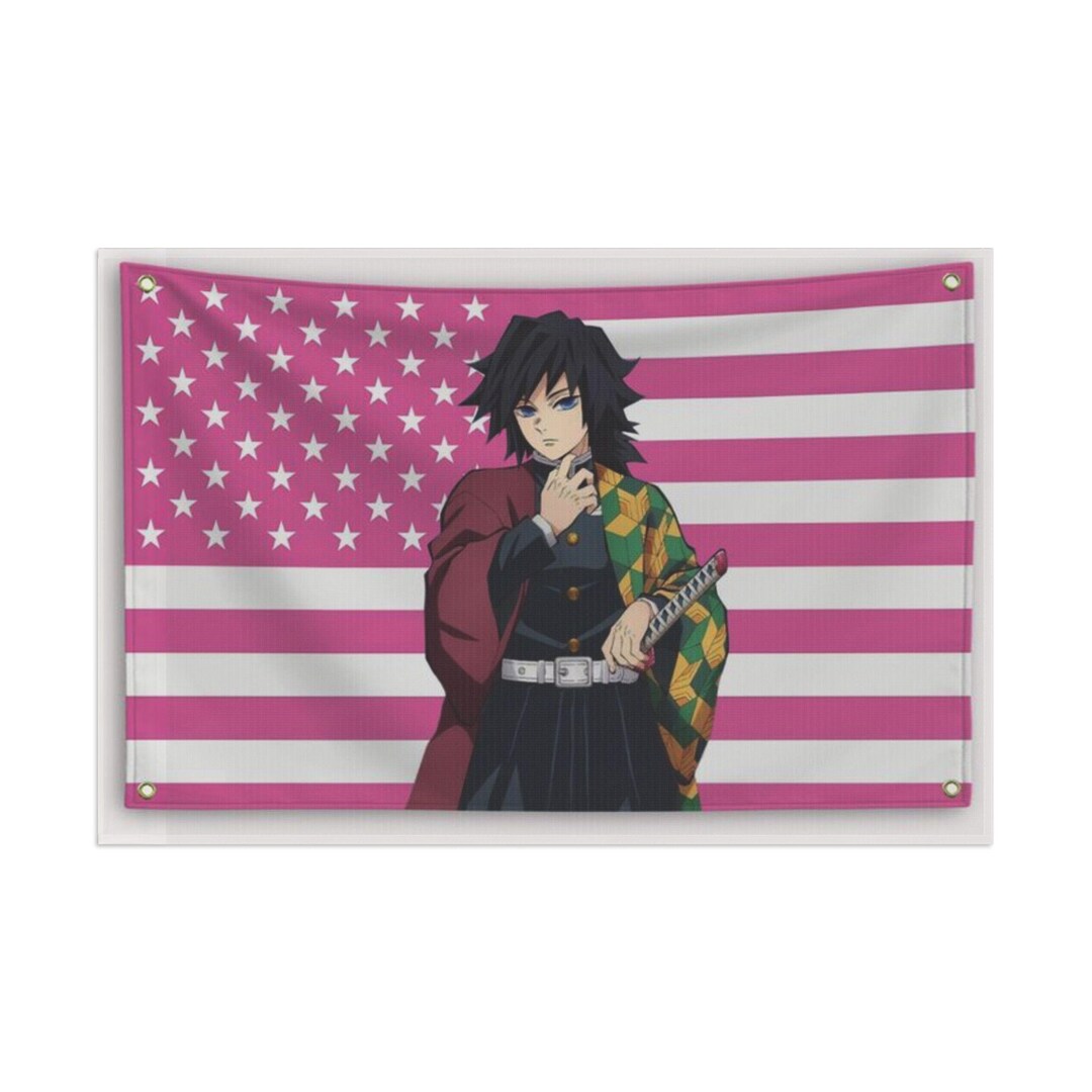 Tomioka Giyuu Flag/banner | Demon Slayer Kimetsu No Yaiba Tapestry ...