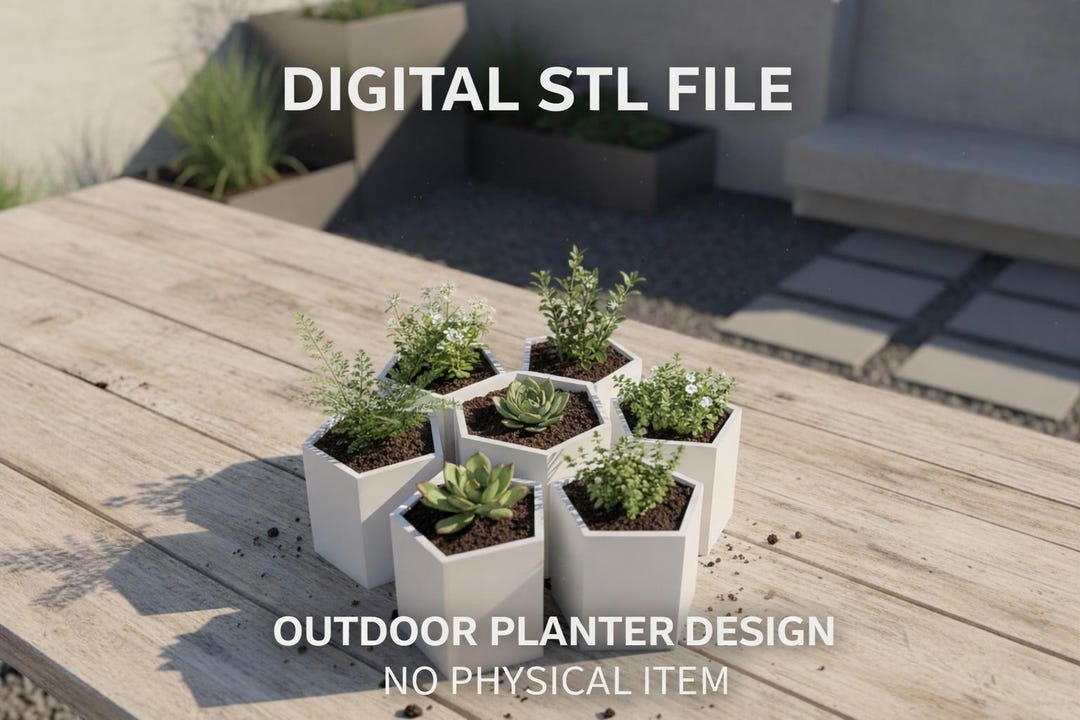 Modular Hexagon Planter STL | Modern 3D Printable Garden Pot (digital ...