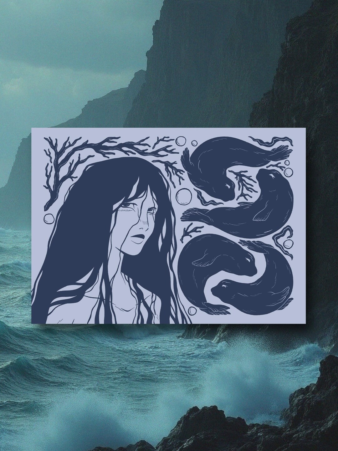 Somber Selkie - Art Print - Etsy