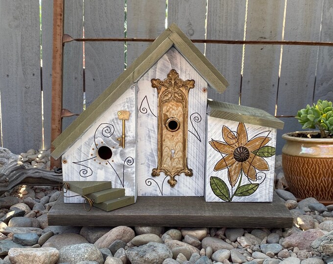 Birdhouse, Rustic Condo Birdhouse, Cedar Wooden Birdhouse, Large Bird ...