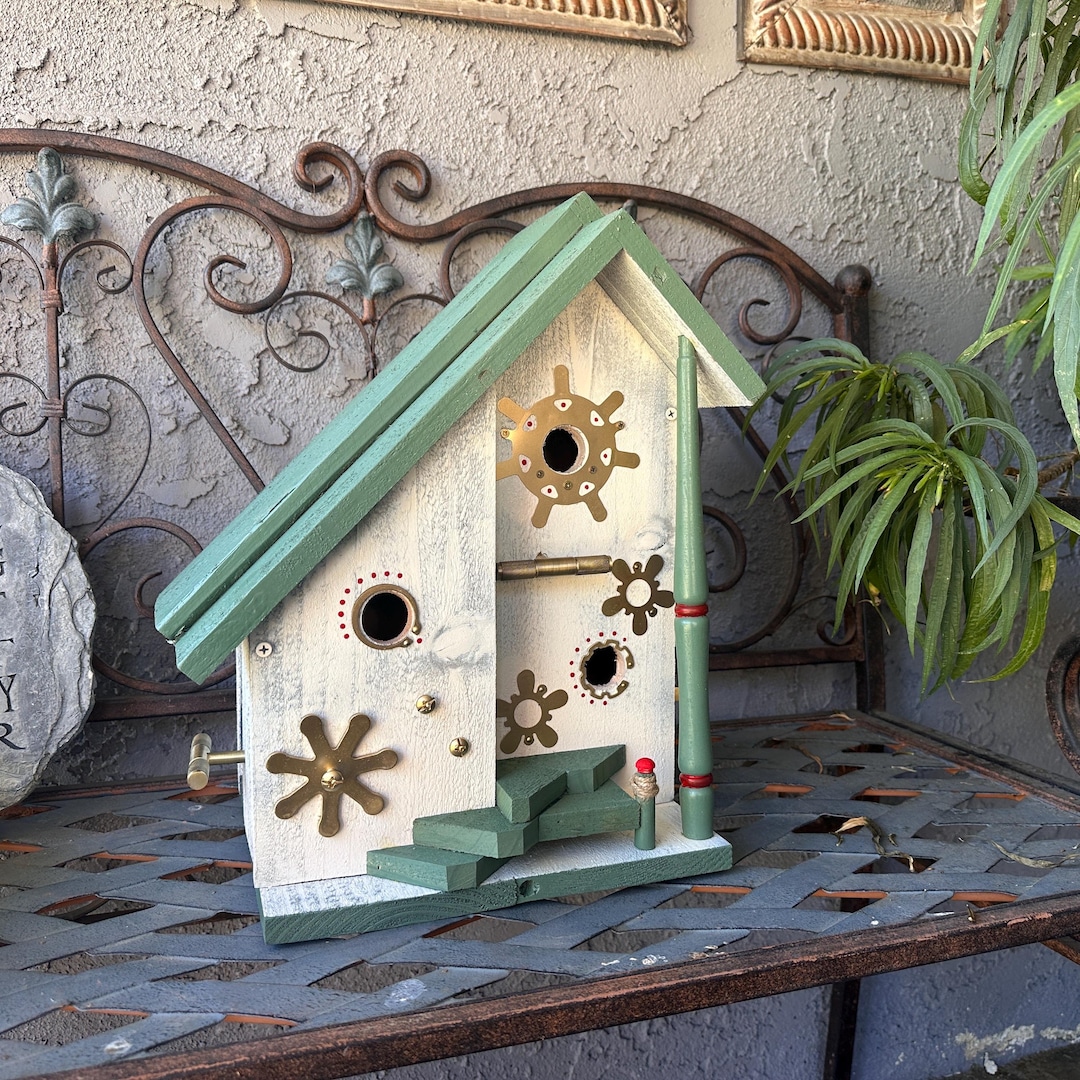 Large Post Mount Birdhouse Outdoor Bird House - Etsy