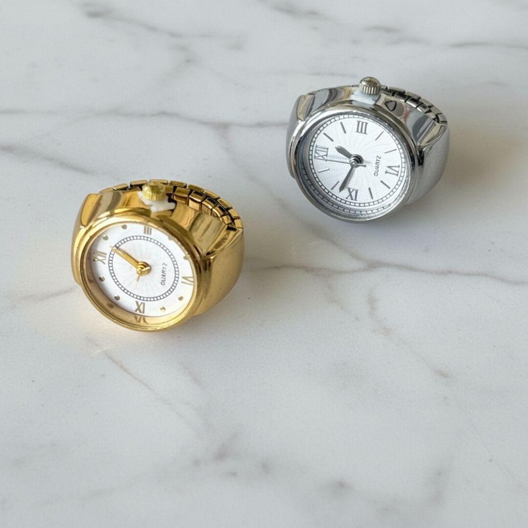 Finger Watch, Y2K Vintage Style, Stainless Steel & 18K Gold Plated ...