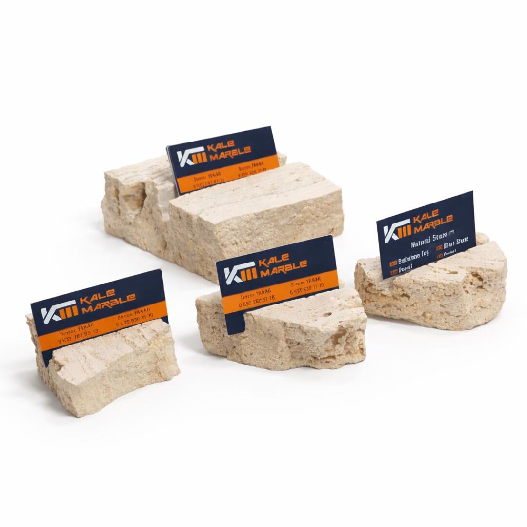 Handmade Travertine Stone Business Card Holder - Minimalist Office ...