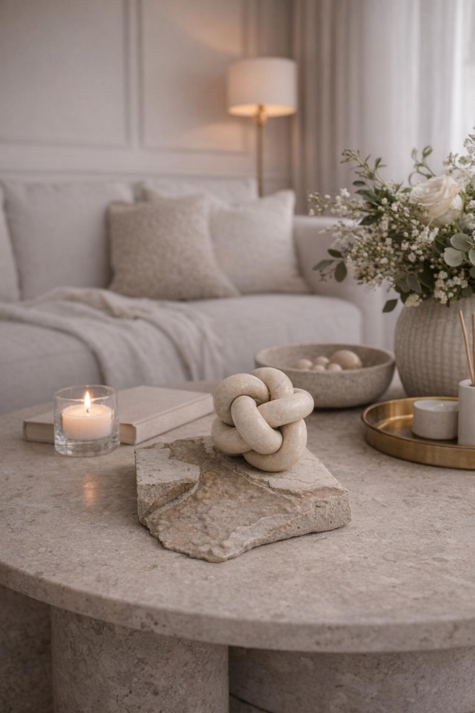 Natural Stone Tray Minimal Home Decor Beige Marble Styling Tray - Etsy