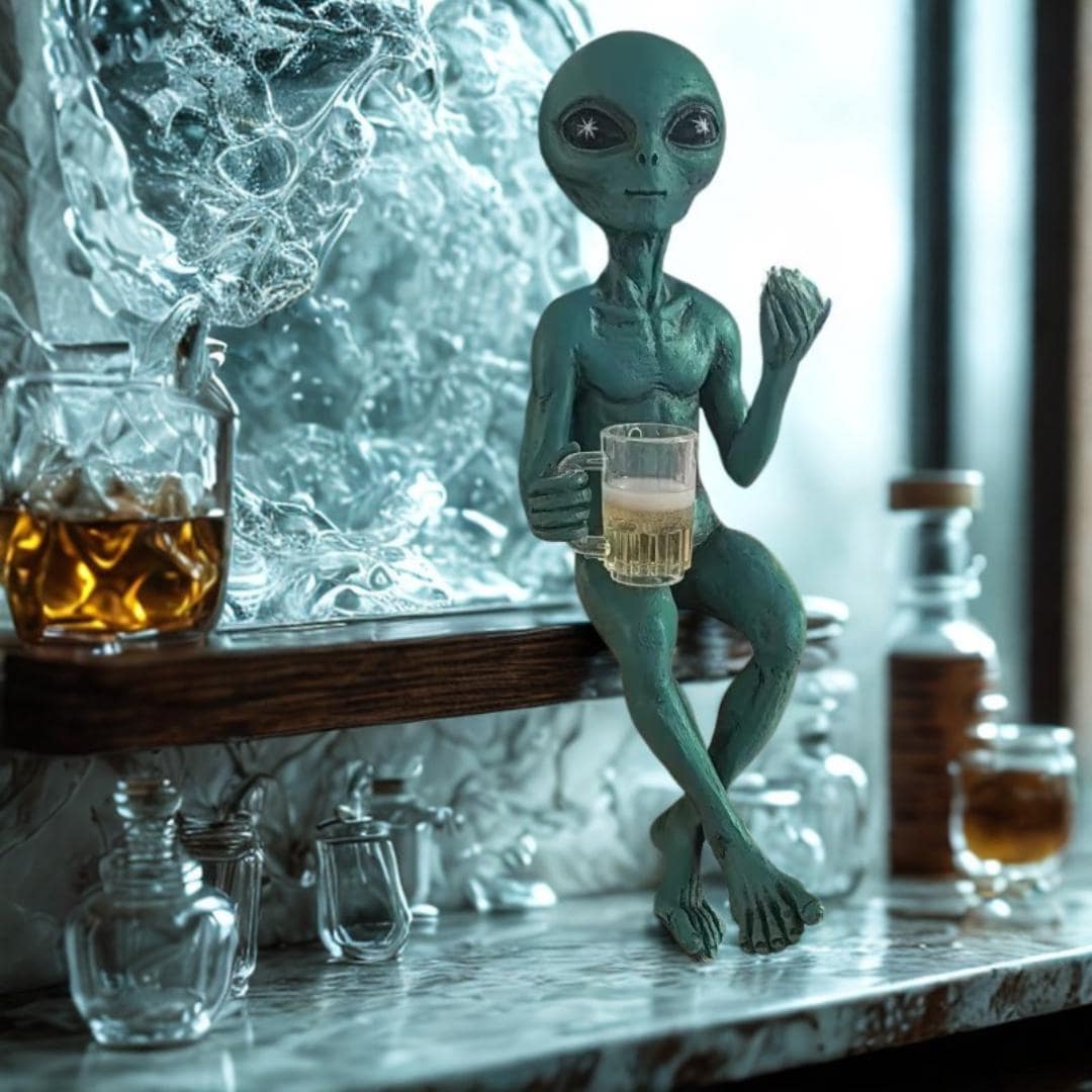Drinking Alien Beer Statue - Etsy