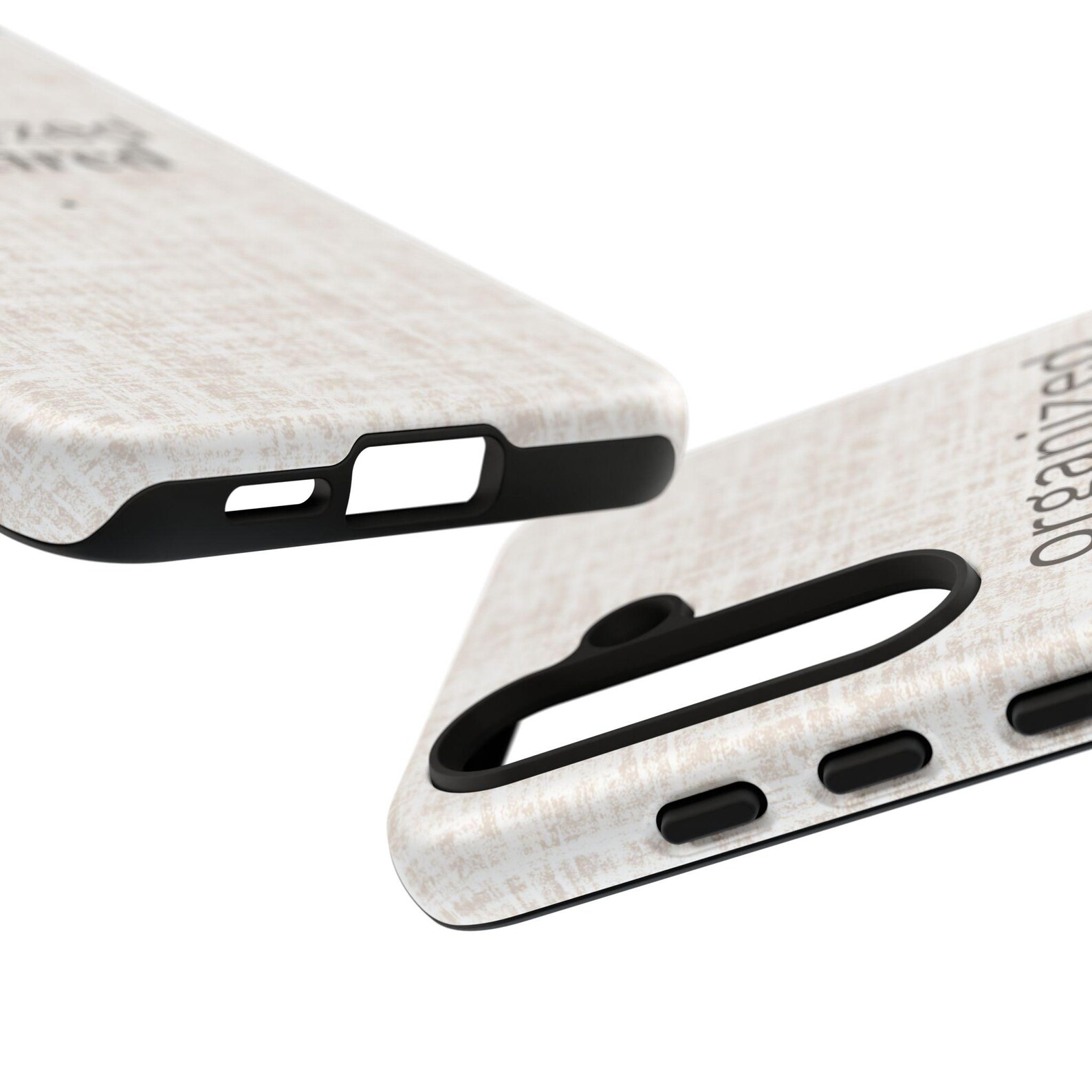 Organized but Tired Phone Case | Minimalist Linen Texture, Typography ...