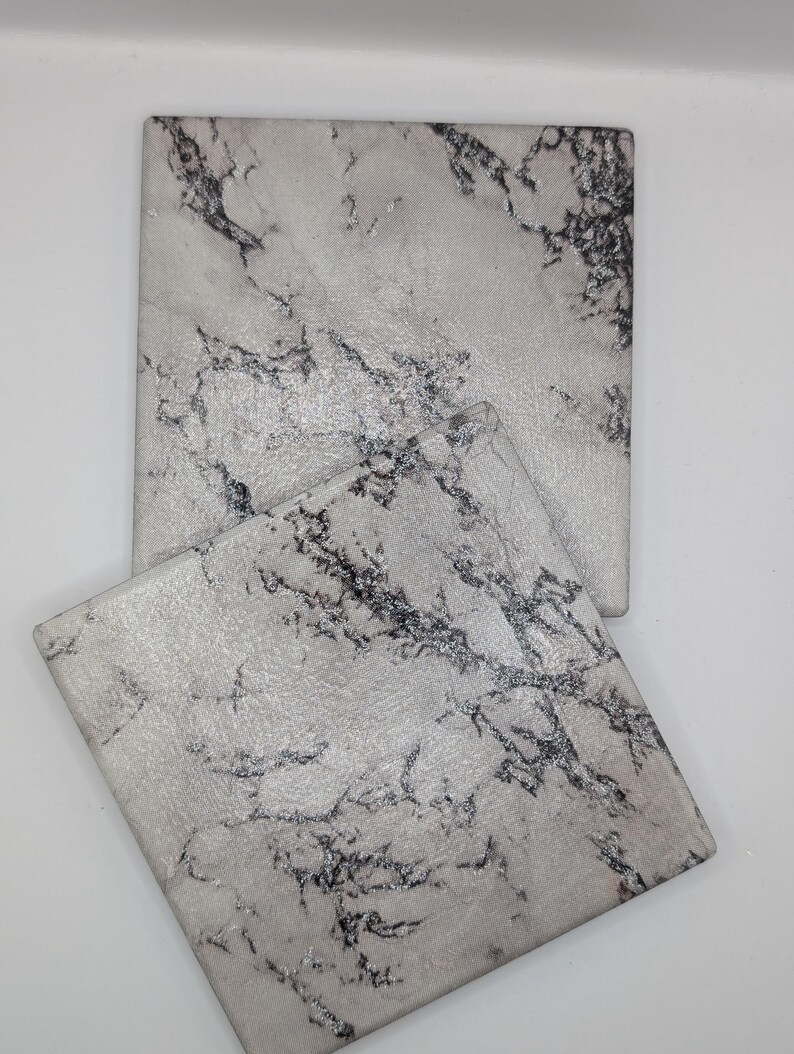 Marble Effect Coaster Pairs - Modern Ceramic Drink Coaster, Minimalist ...