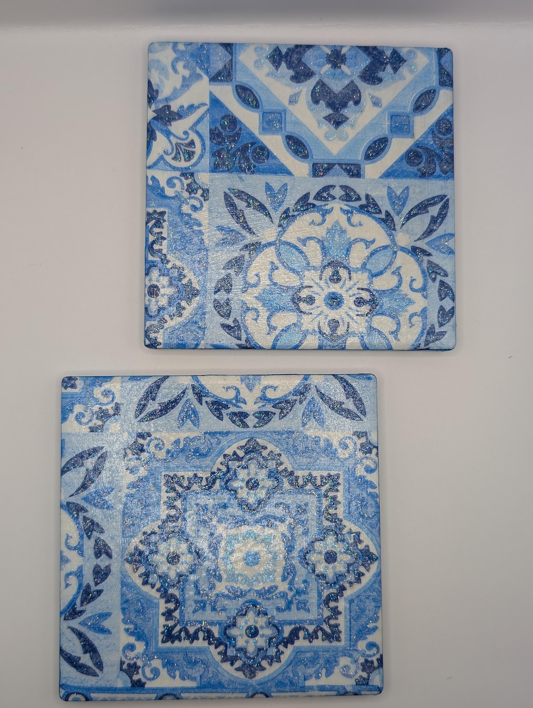 Blue Mediterranean Ceramic Coaster – Tile Style Drinkware Decor - Etsy