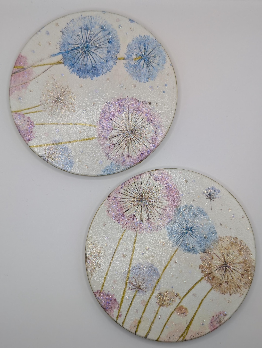 Dandelion Ceramic Coaster - Botanical Drink Coaster, Nature Inspired ...