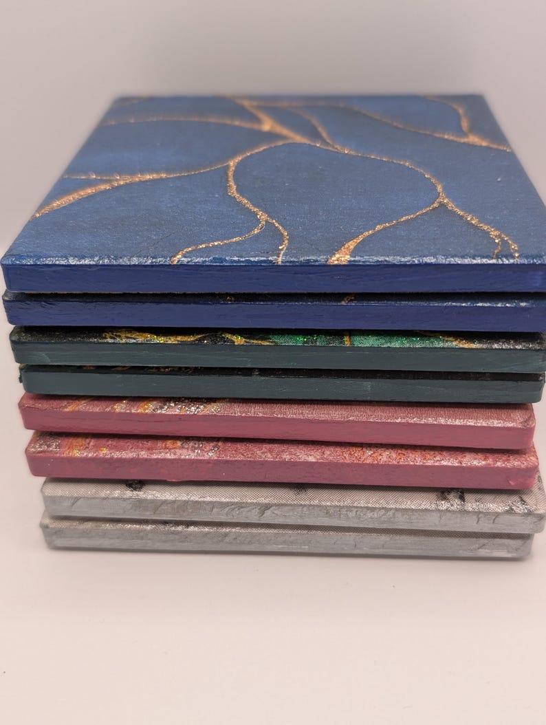 Marble Effect Coaster Pairs - Modern Ceramic Drink Coaster, Minimalist ...
