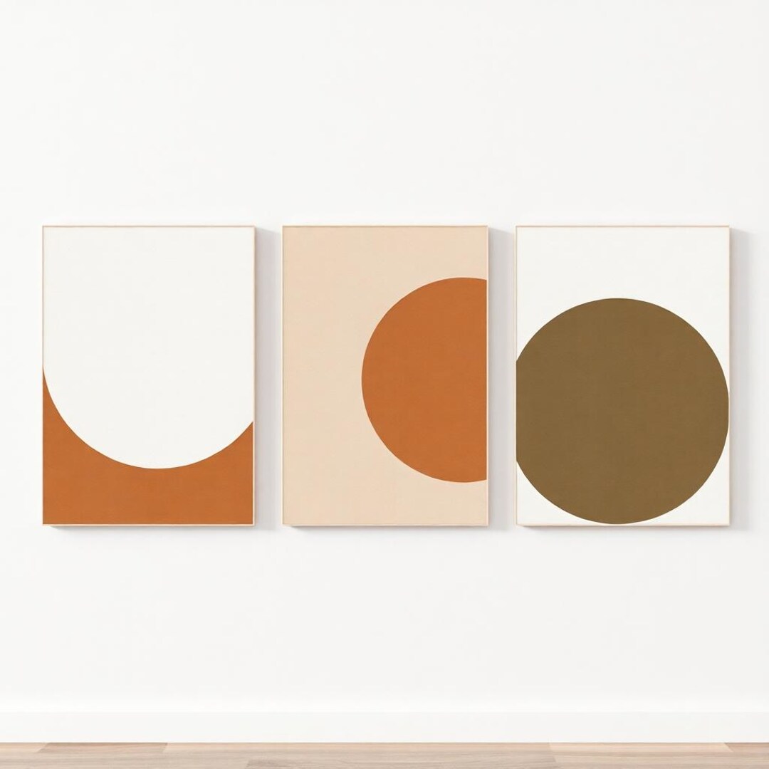 Scandinavian Abstract Wall Art Set of 3 | Minimalist Nordic Prints ...