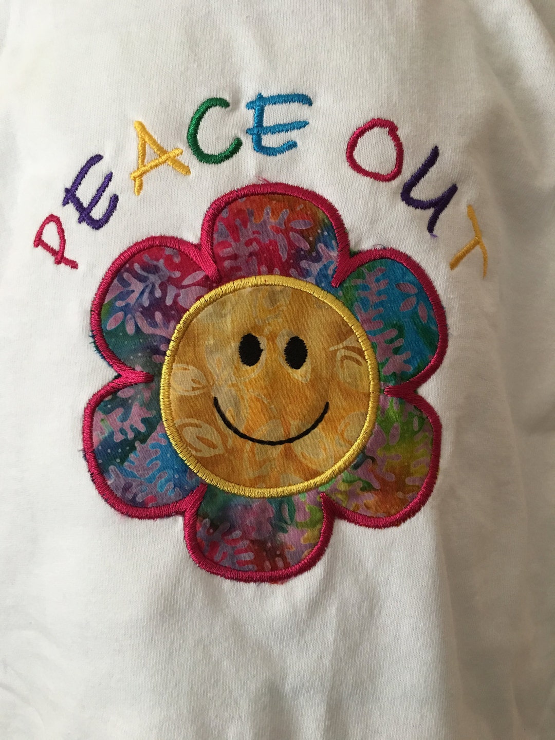 Peace Out Embroidered Shirt - Etsy