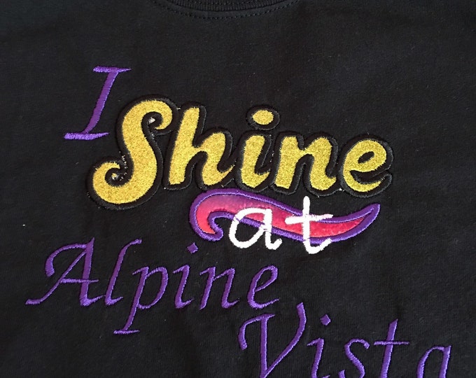 School Spirit Embroidered Tshirt - Etsy
