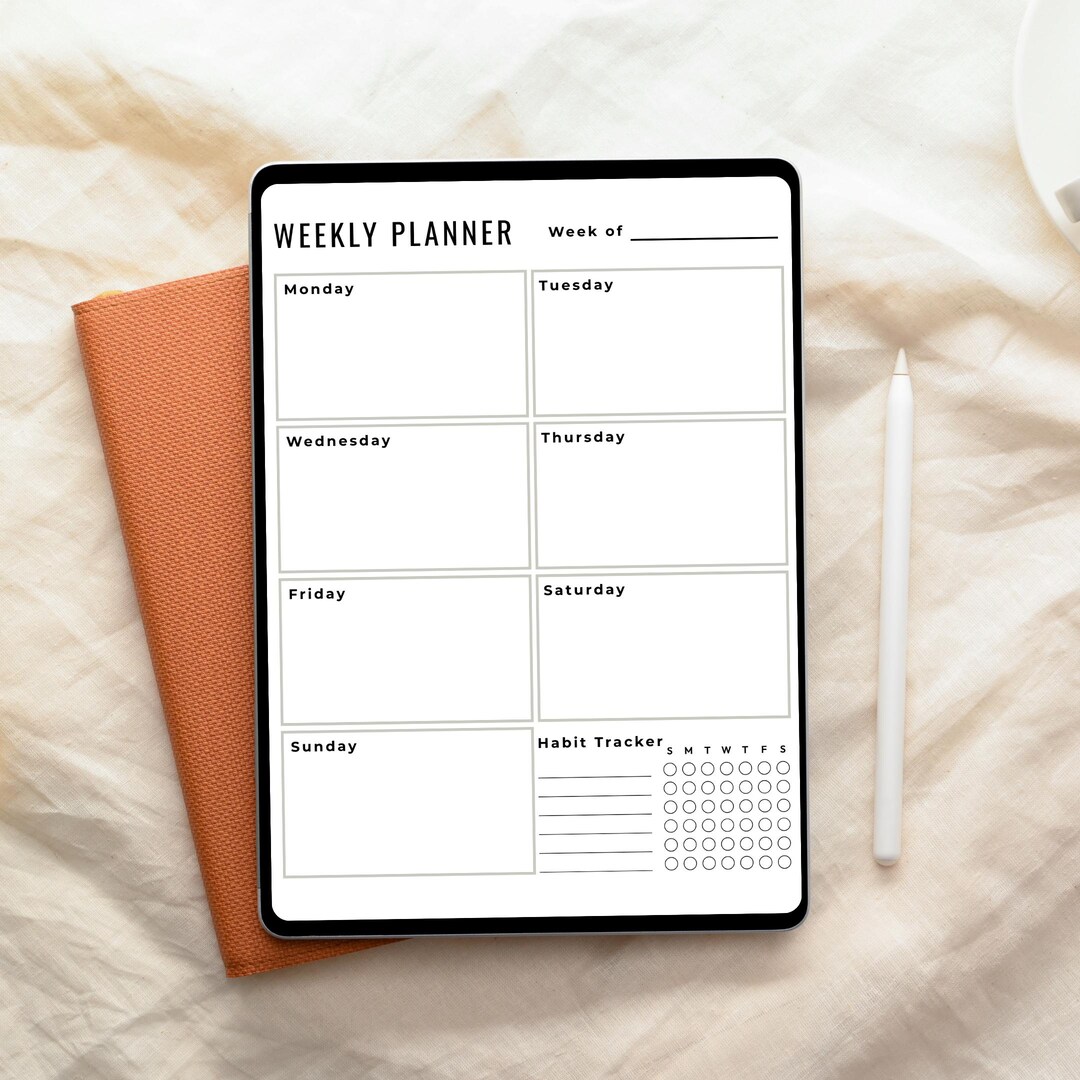 Minimal Weekly Planner - Digital Download - Version 02 - Etsy