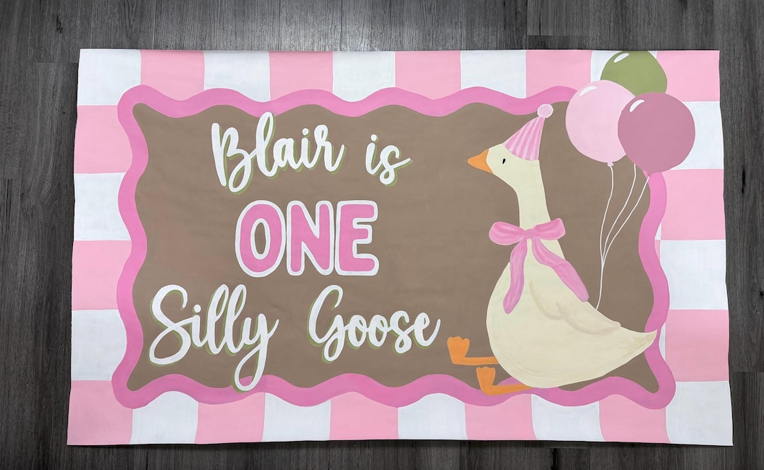 One Silly Goose Birthday Banner | Personalized Party Decor | Event ...