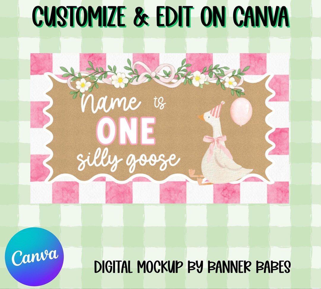 Silly Goose Birthday Banner Template | Digital Download | Canva ...