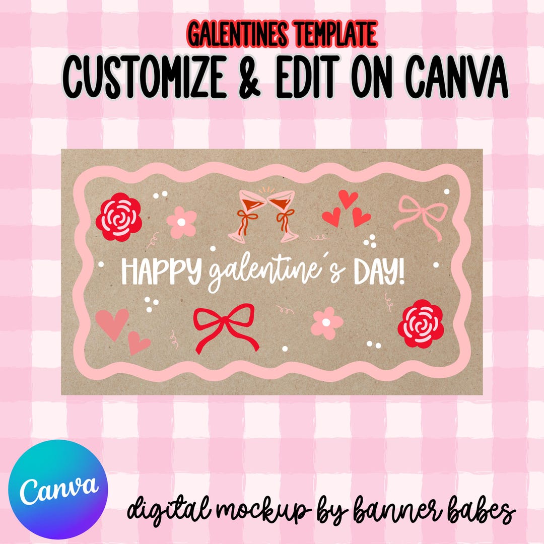 Galentines Banner Template | Canva Template | Digital Download - Etsy