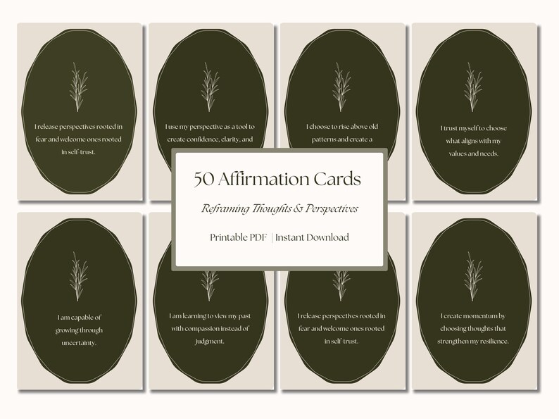 Printable Affirmation Cards for Self-trust & Confidence | 50 Mindset ...