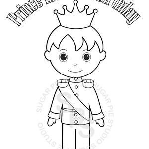 Personalized Prince Coloring Page Birthday Party Favor Colouring ...